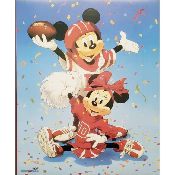 Disney | Toys | Mickey Minnie Mouse Football Cheerleader Disney Poster ...